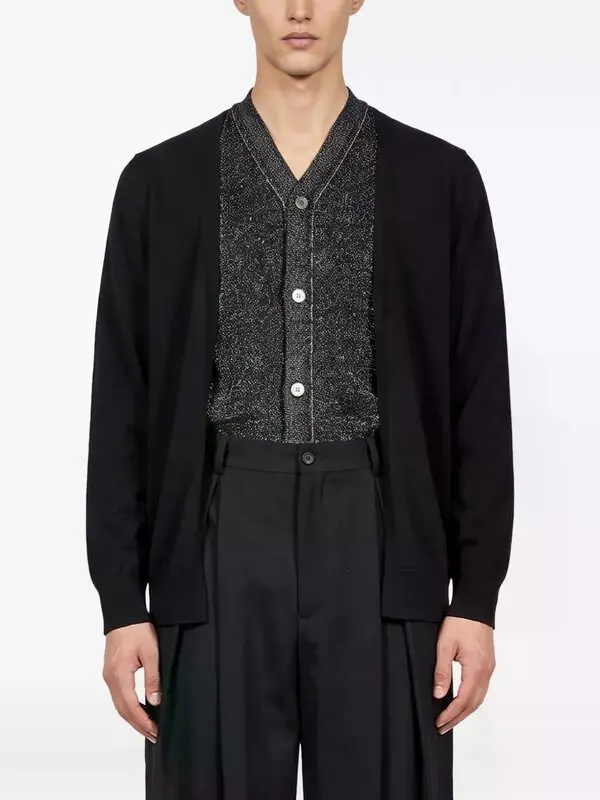 Comme Des Garçons Layered-effect Fine-knit Cardigan