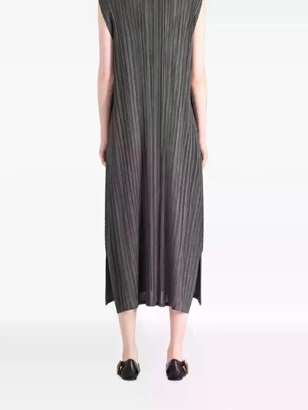 Issey Miyake Mellow Pleated Sleeveless Midi Dress