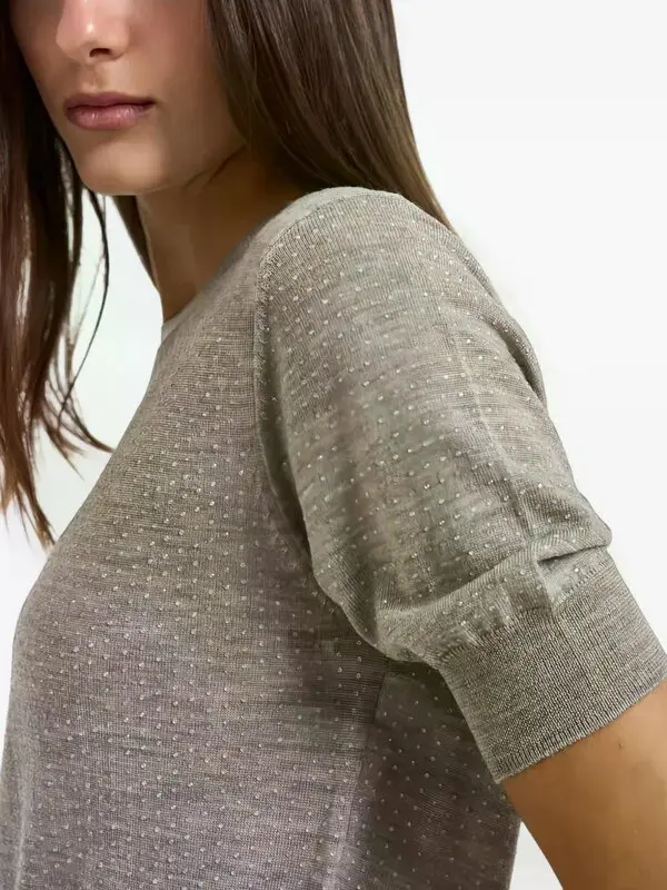 P.a.r.o.s.h Rhinestone-embellished Short-sleeve Sweater