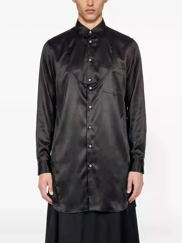 Comme Des Garçons Satin-finish Layered Shirt