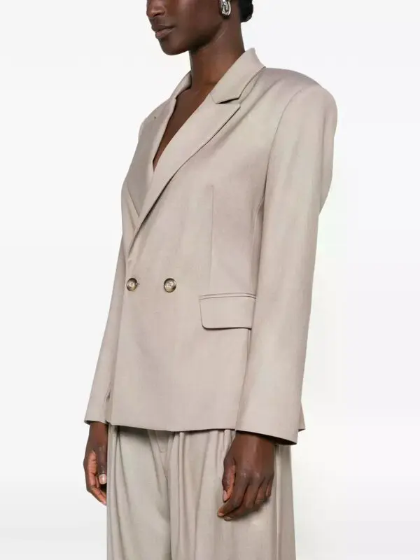 PHILIA LOFT Double-breasted Tie-back Blazer