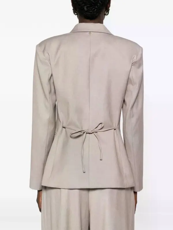 PHILIA LOFT Double-breasted Tie-back Blazer