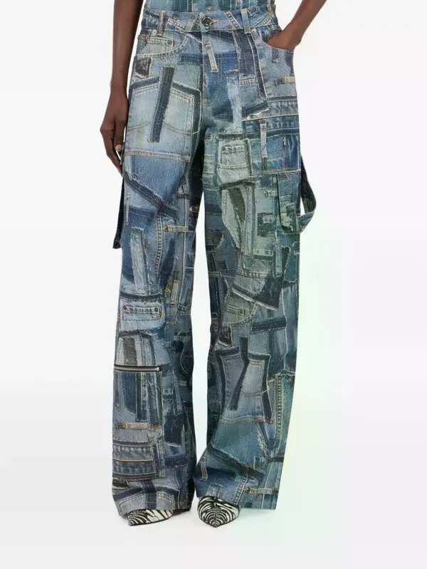 Roberto Cavalli Patchwork Cargo Pants