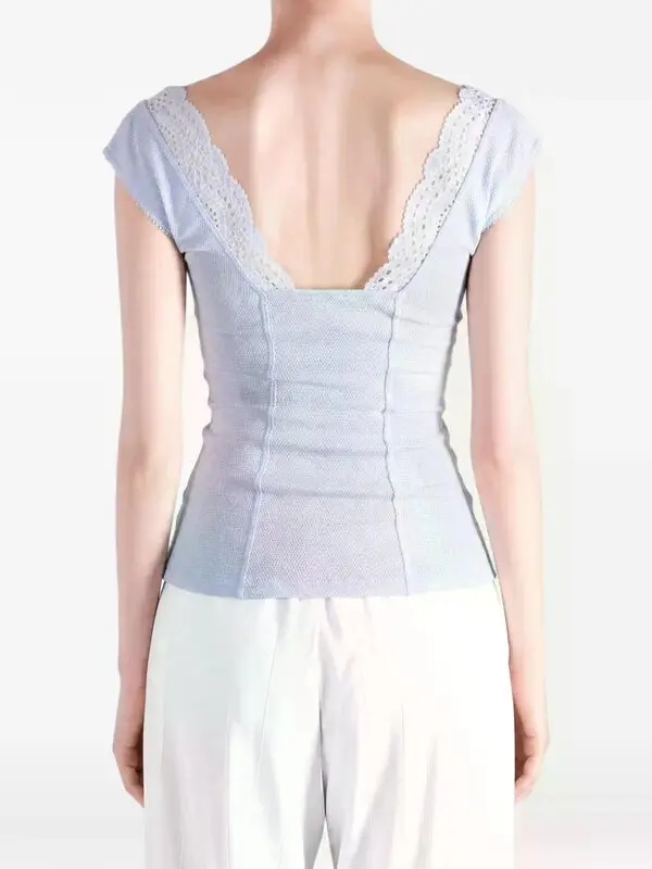 Free People Blush Hour Broderie-anglaise V-neck T-shirt