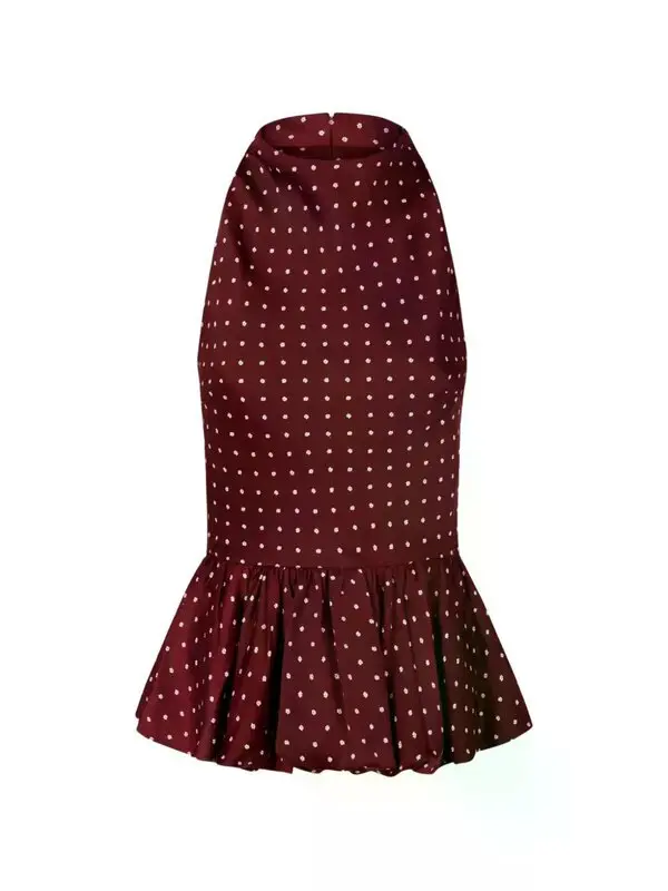ROTATE BY BIRGER CHRISTENSEN Dot Peplum Halterneck Top