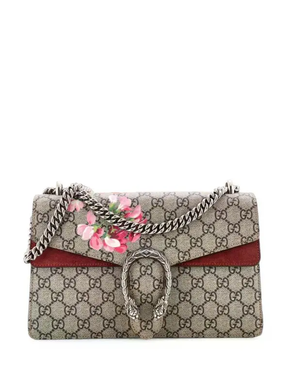 Gucci Dionysus Bag Blooms Print Gg Coated Canvas Small Shoulder Bag - Brown