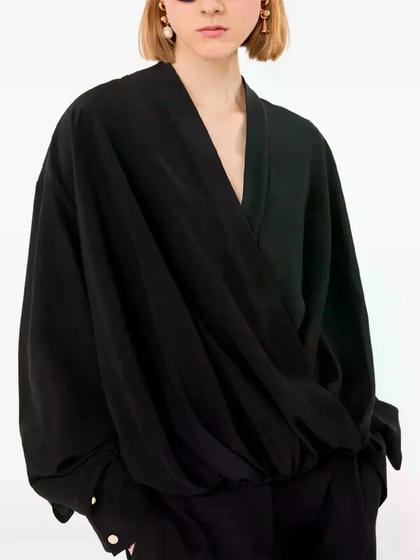Sportmax Wrap-style Silk Shirt