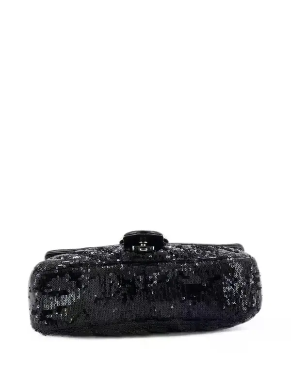 Gucci Gg Marmont Flap Bag Diagonal Quilted Sequins Small Shoulder Bag