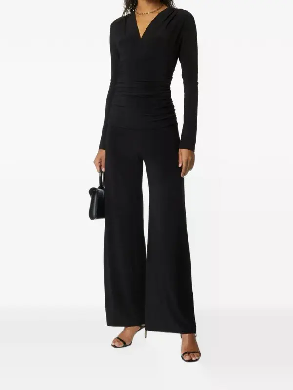 Norma Kamali Ruched Long-sleeve Jumpsuit