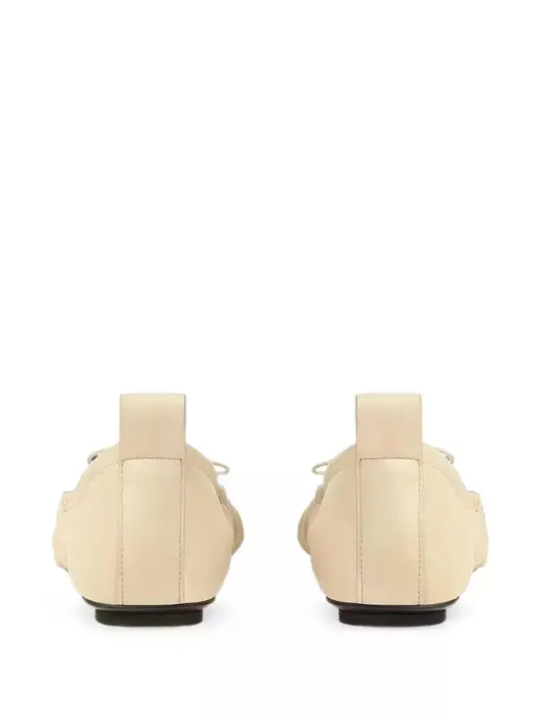 SERGIO ROSSI Bow-detail Ruched Ballet Flats