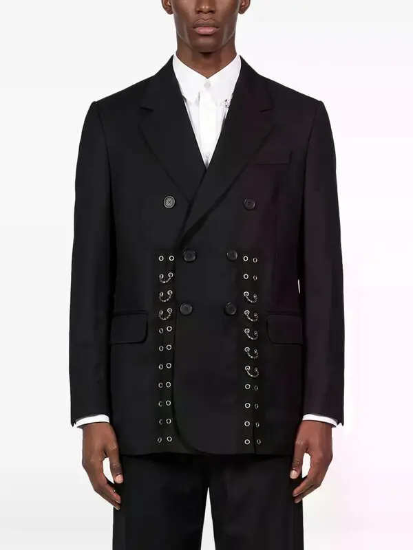 Simone Rocha Eyelet-embellished Double-breasted Blazer