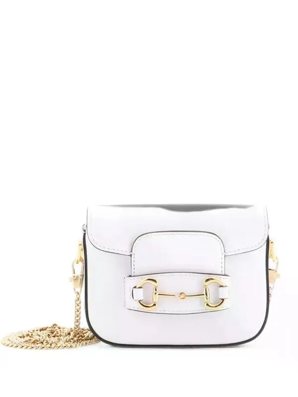 Gucci Horsebit 1955 Chain Leather Nano Shoulder Bag - Blue