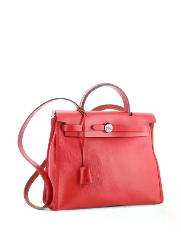 Hermès Herbag Zip Berline Vache Canvas And Leather 31 Shoulder Bag