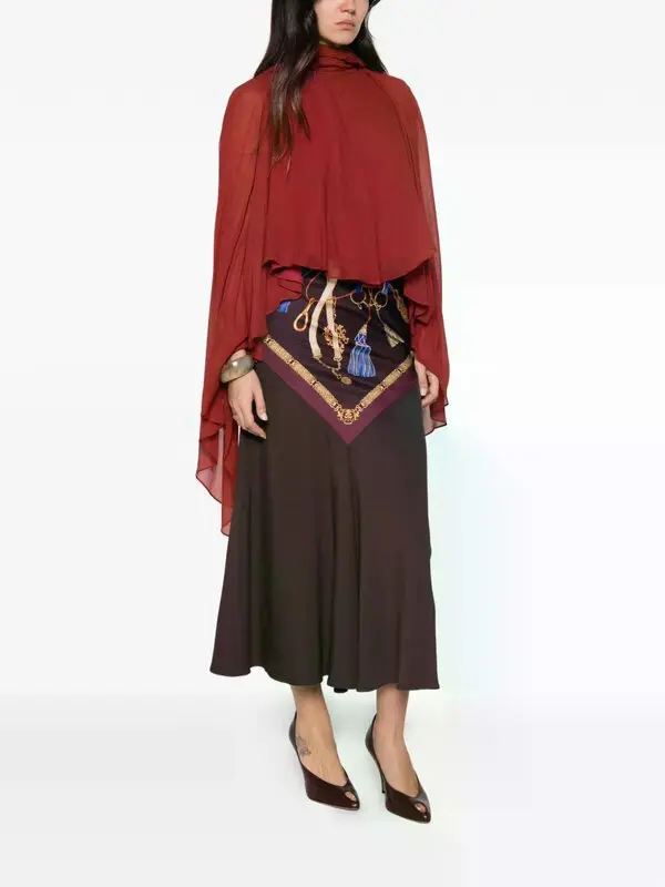 Etro Tassel-print Flared Midi Skirt
