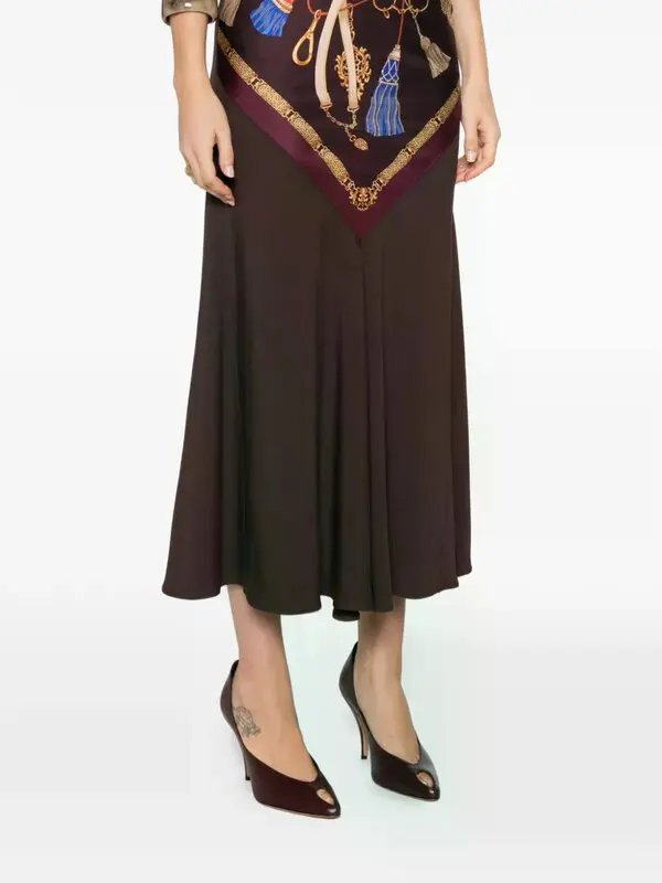 Etro Tassel-print Flared Midi Skirt