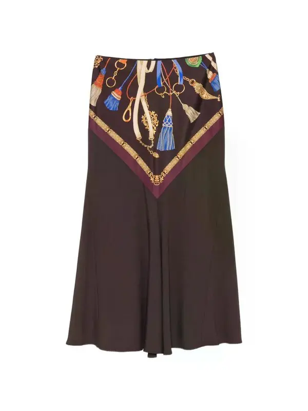 Etro Tassel-print Flared Midi Skirt