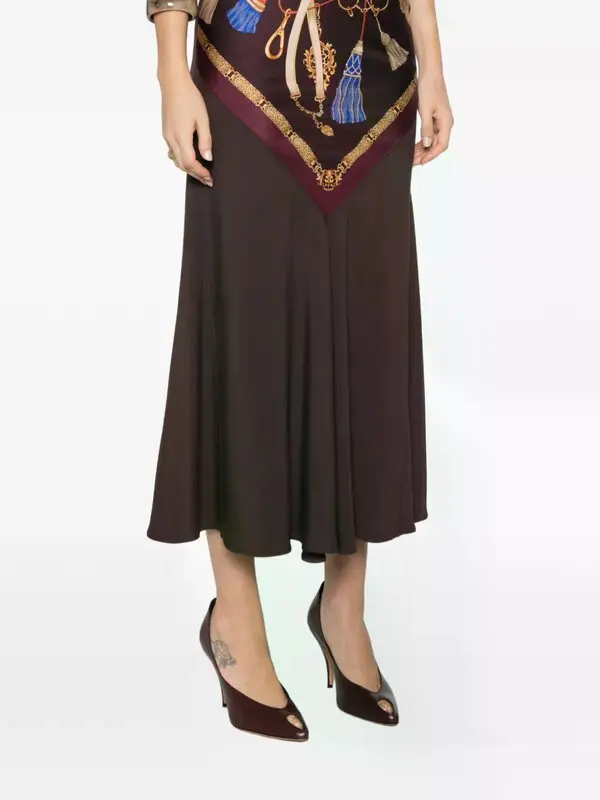 Etro Tassel-print Flared Midi Skirt