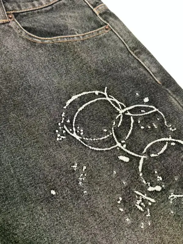MOSTLY HEARD RARELY SEEN Paint-splatter Wide-leg Jeans