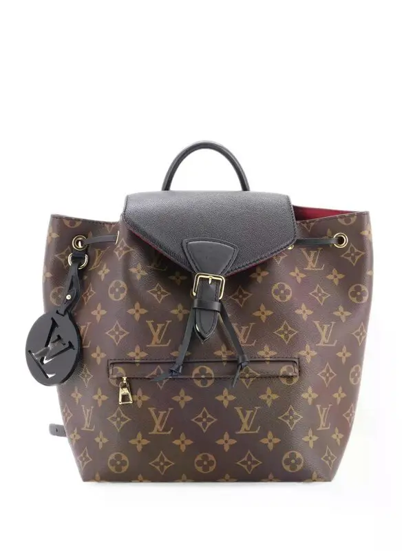 LOUIS VUITTON Montsouris Nm Monogram Canvas With Leather Pm Backpack - Black