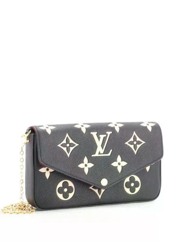 LOUIS VUITTON Felicie Pochette Bicolor Monogram Empreinte Giant Crossbody Bag - Black