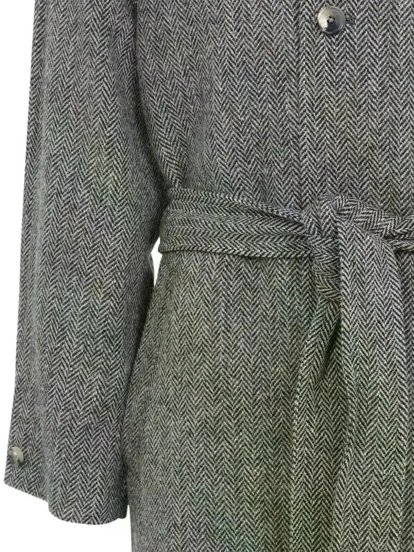 Paul Smith Light Harris Tweed Herringbone Belted Coat