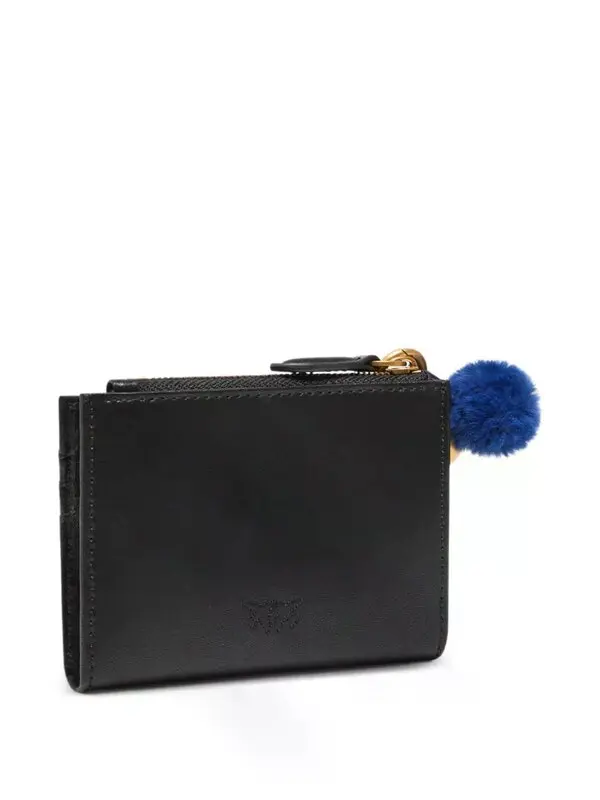 Pinko Love Birds Pompom-detail Wallet - Black