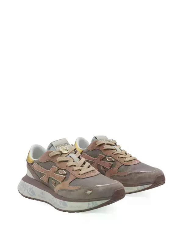 Premiata Logo-patch Panelled Sneakers - Neutrals
