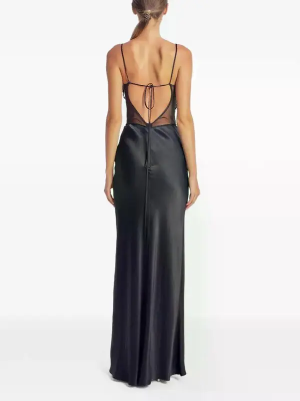 IRINA SCHROTTER Bead-embellished V-neck Maxi Dress