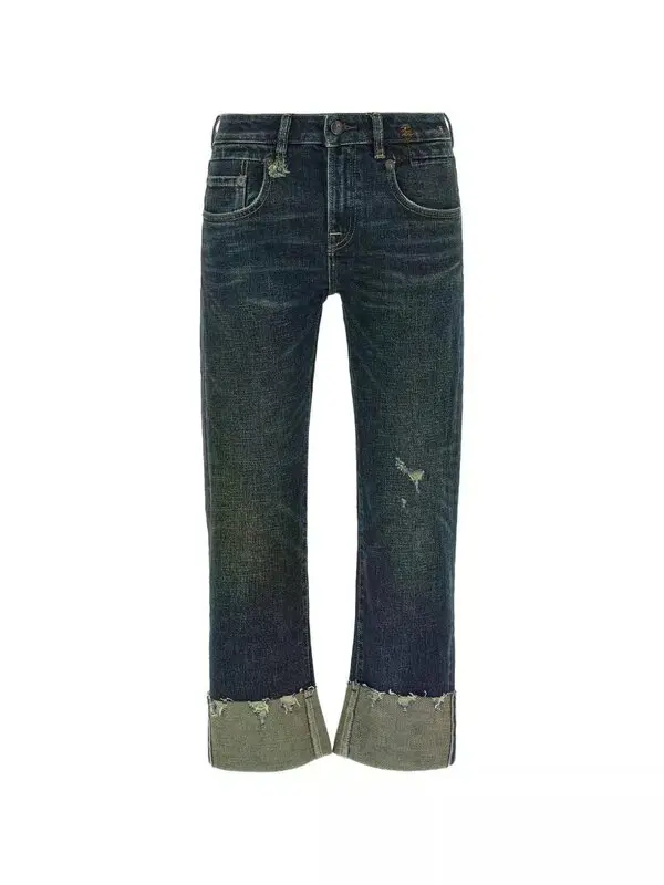 R13 Turn-up Frayed Jeans