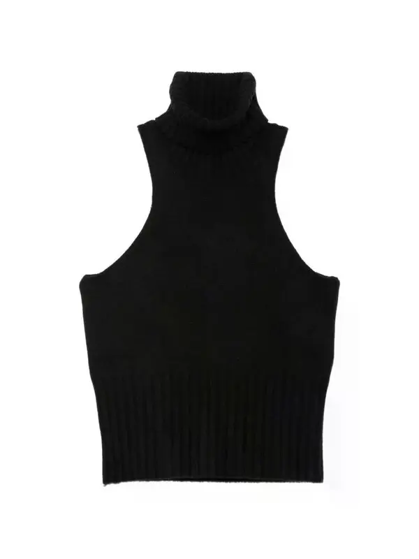 SOLOTRE Ribbed-knit Roll-neck Top