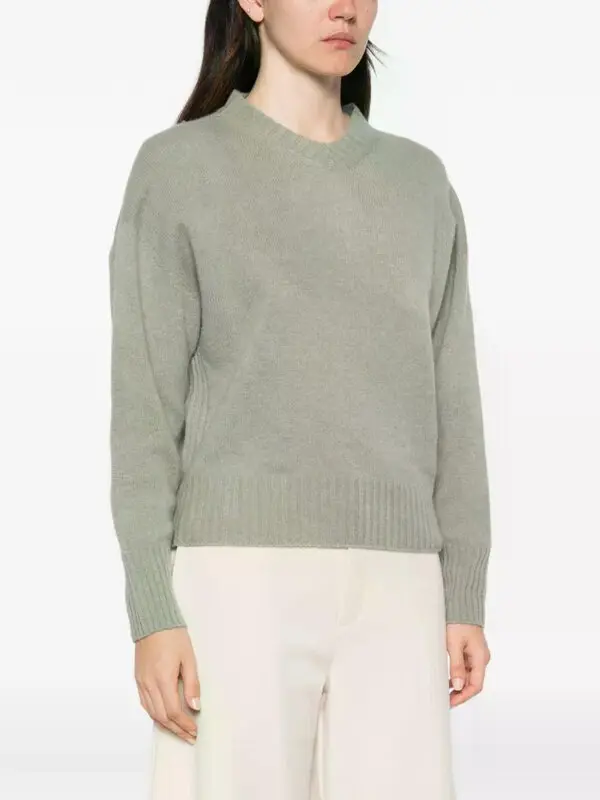 SOLOTRE Ribbed-trim V-neck Sweater