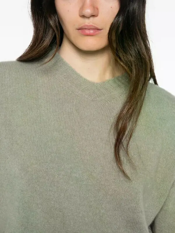 SOLOTRE Ribbed-trim V-neck Sweater