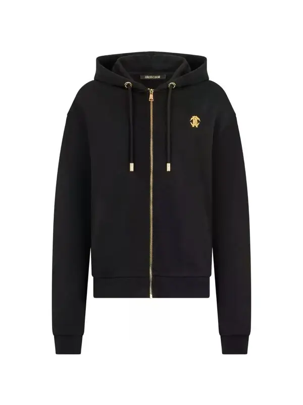 Roberto Cavalli Flaming Rose Zip-up Hoodie