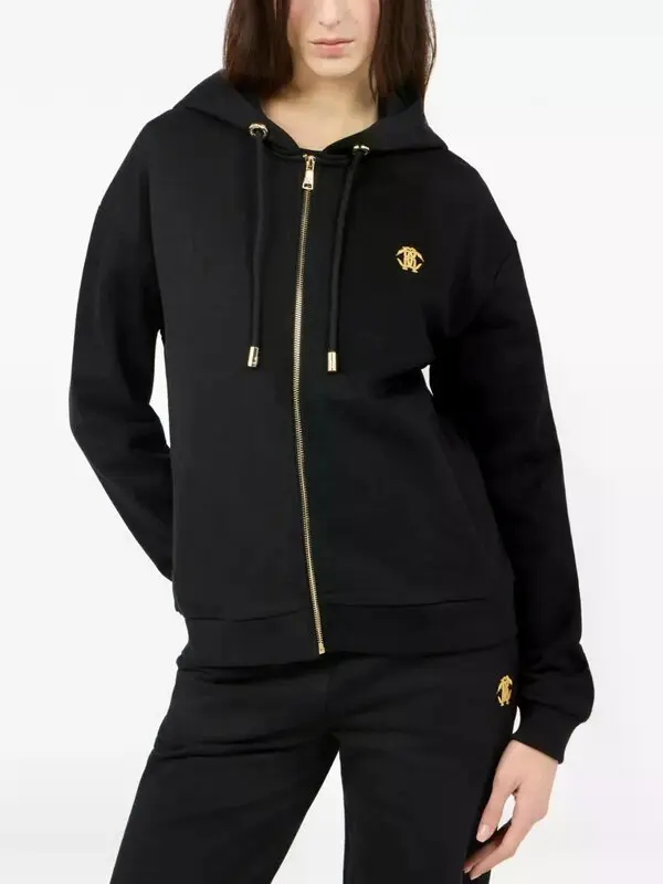 Roberto Cavalli Flaming Rose Zip-up Hoodie