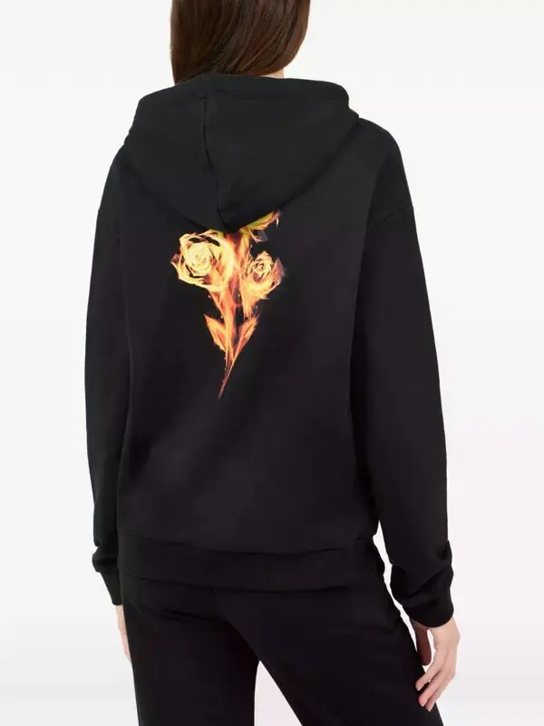Roberto Cavalli Flaming Rose Zip-up Hoodie