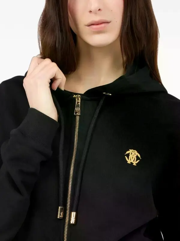 Roberto Cavalli Flaming Rose Zip-up Hoodie