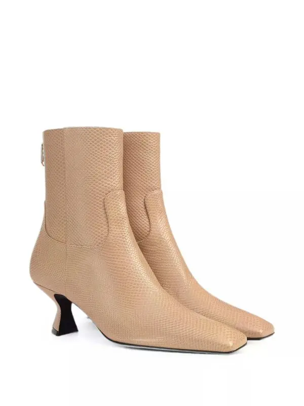 SERGIO ROSSI Sculpt Lizard-effect Ankle Boots
