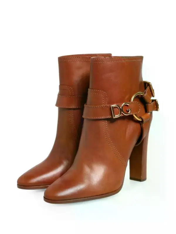 Dolce & Gabbana Dg Logo Buckle Ankle Boots