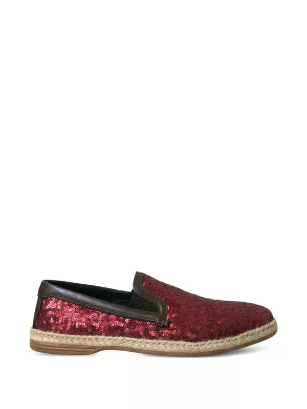 Dolce & Gabbana Sequin-embellished Loafers - Red