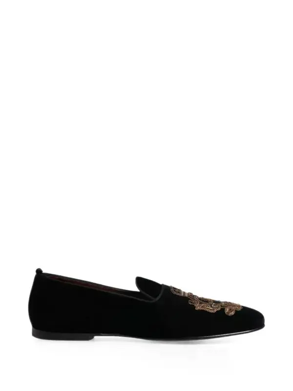 Dolce & Gabbana Embroidered Velvet Loafers