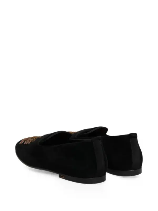 Dolce & Gabbana Embroidered Velvet Loafers