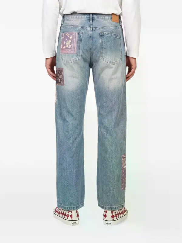 FOUND Patchwork Paint-splatter Jeans