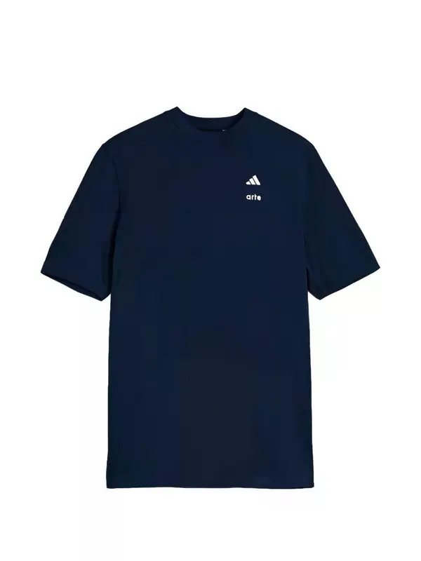 Adidas Logo-print Lace-detail T-shirt - Blue
