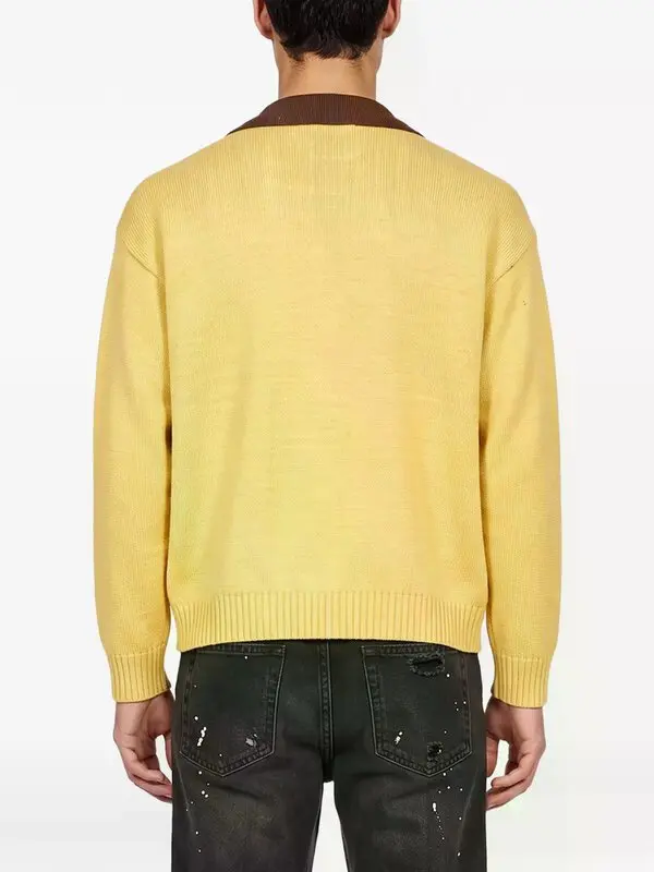 FOUND Floral-embroidered Zip-up Cardigan