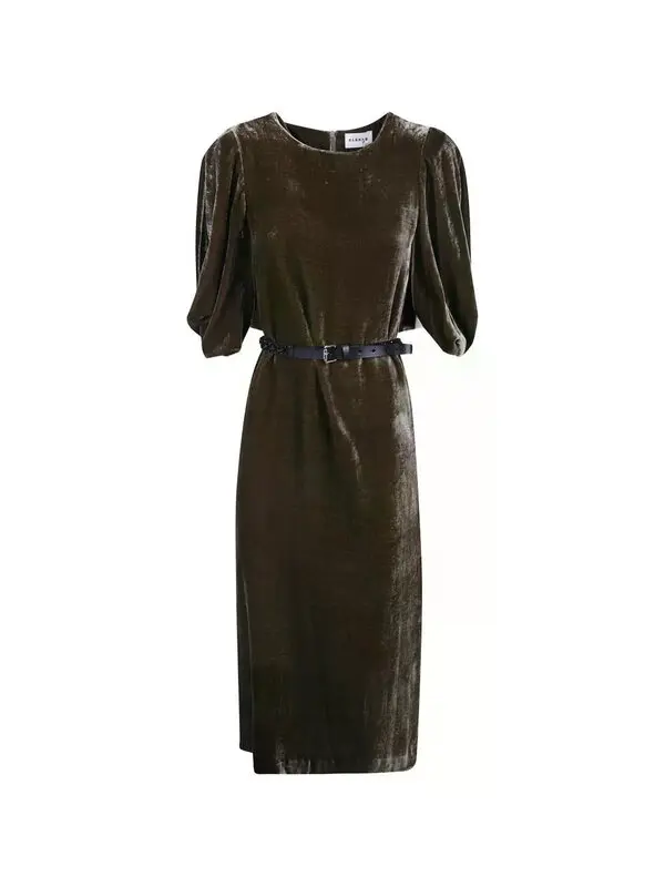 P.a.r.o.s.h Belted Puff-sleeve Midi Dress
