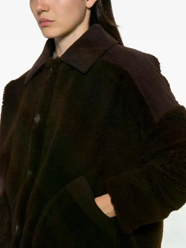 SESSUN Corduroy-trimmed Shearling Jacket