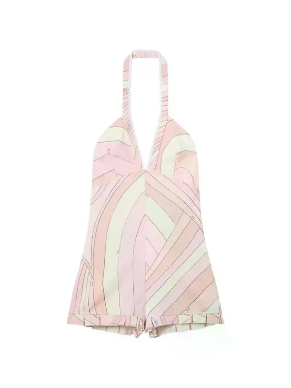 Emilio Pucci Iride-print Halterneck Playsuit - Pink