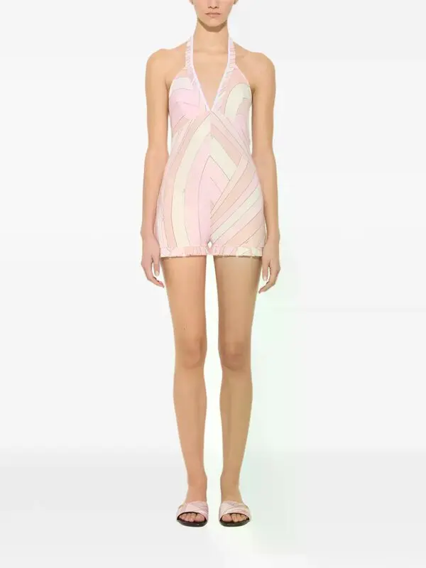 Emilio Pucci Iride-print Halterneck Playsuit - Pink