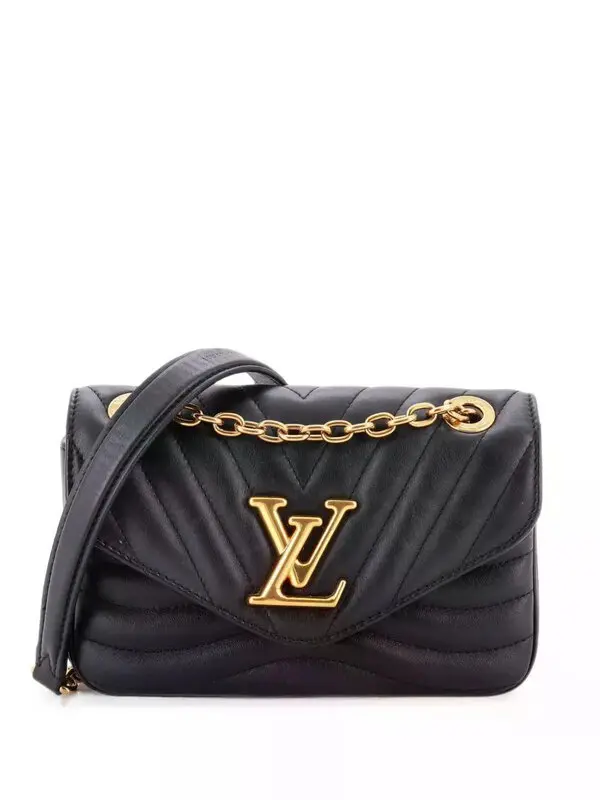 LOUIS VUITTON New Wave Chain Bag Nm Quilted Leather Pm Crossbody Bag - Black