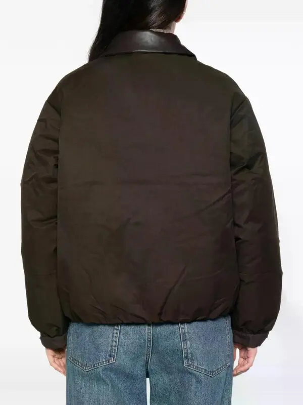 SESSUN Leather-collar Zip-up Jacket